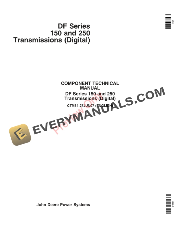 John Deere DF Series 150, 250 Transmissions (Digital) Component ...