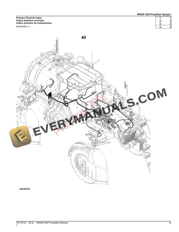 John Deere M4030 Self-Propelled Sprayer Parts Catalog PC13418 26NOV23