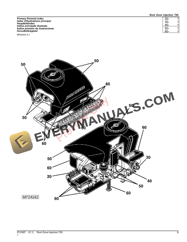 John Deere ROOT ZONE INJECTION 700 Parts Catalog PC2587 11SEP20