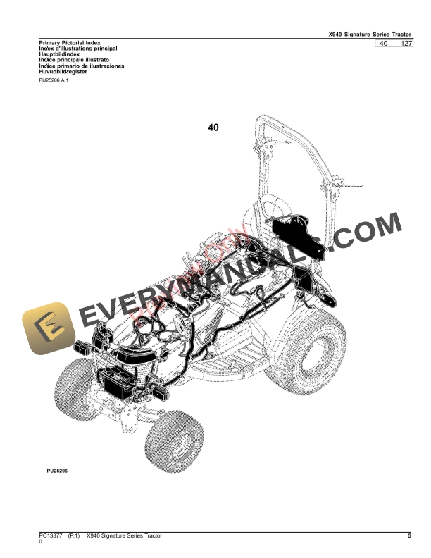 John Deere X940 Signature Series Tractor Parts Catalog PC13377 30SEP23
