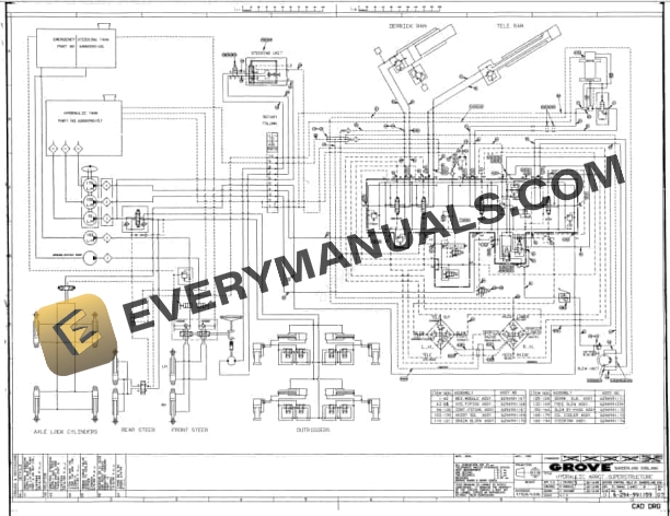 Grove AT633B Crane Schematic, Operators, Parts and Service Manual