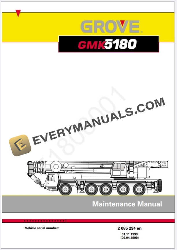 Grove ATS540 Crane Schematic, Operators, Parts and Service Manual