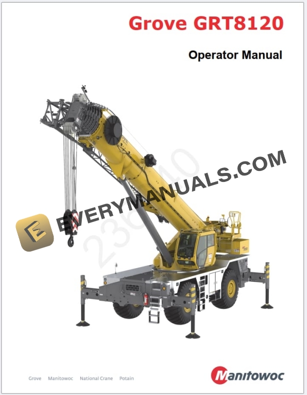 Grove GRT8120 Crane Schematic, Operator, Parts and Service Manual