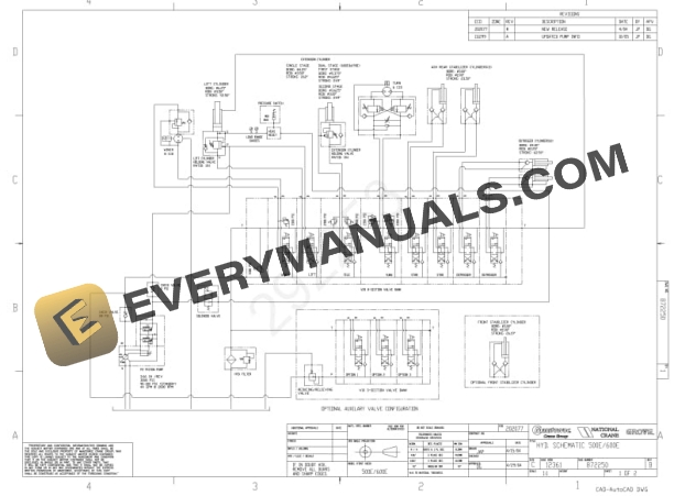 National 600E Crane Schematic, Operator, Parts and Service Manual
