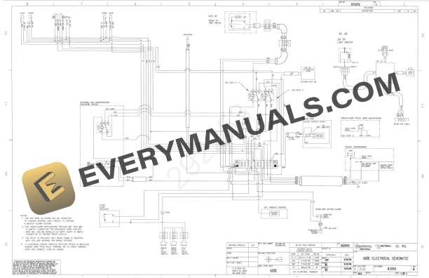 National 600E Crane Schematic, Operator, Parts and Service Manual