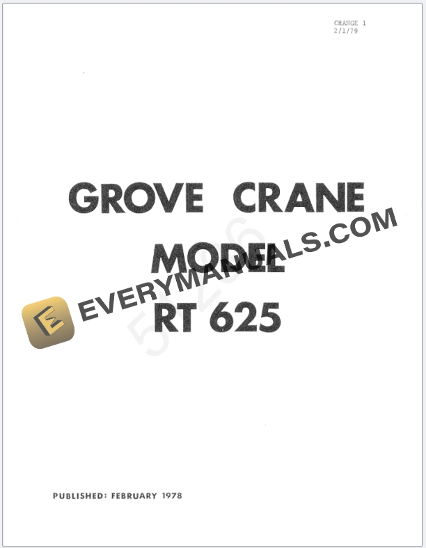 Grove RT640E Crane Schematic, Operator, Parts and Service Manual