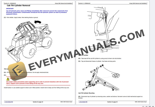 John Deere 848G Timberjack 660D Grapple Skidder Repair Technical Manual ...