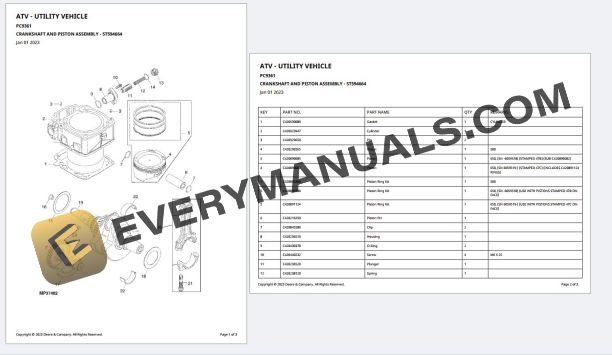 John Deere Trail Buck utility All Terrain Vehicle Parts Catalog PC9361 ...