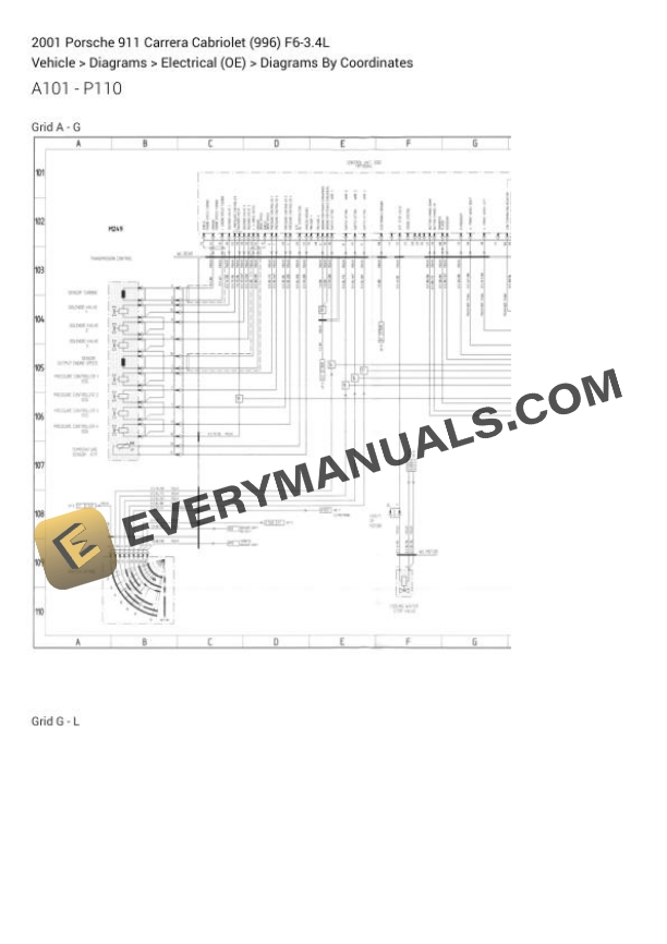 Porsche 911 Carrera Cabriolet (996) 2001 Wiring Diagrams F6-3.4L