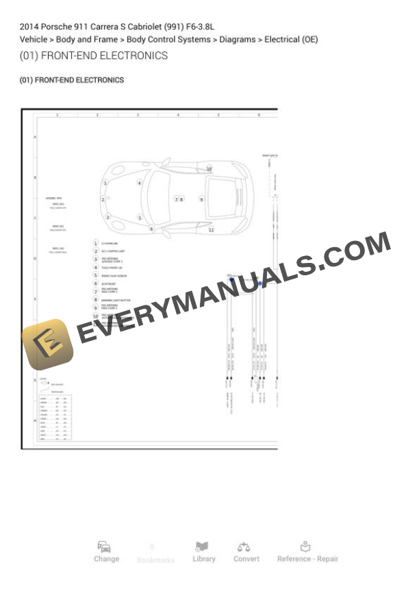 Porsche 911 Carrera S Cabriolet (991) 2014 Wiring Diagrams F6-3.8L