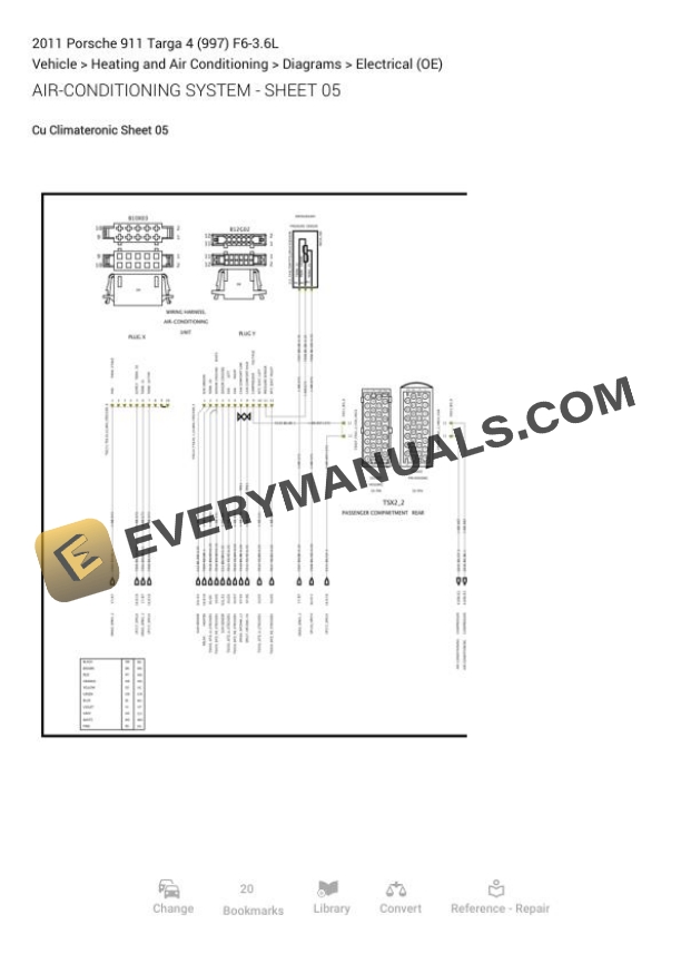 Porsche 911 Targa 4 (997) 2011 Wiring Diagrams F6-3.6L