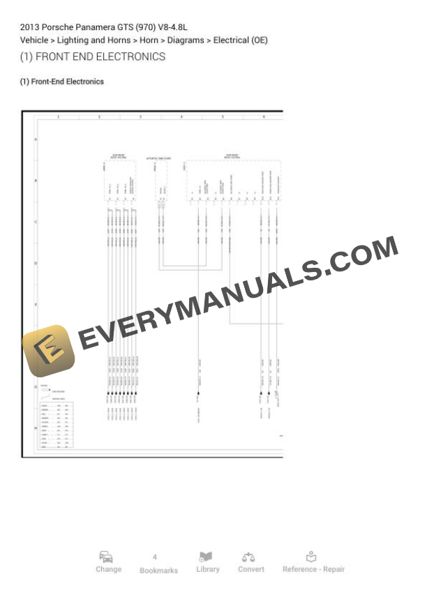 Porsche Panamera GTS (970) 2013 Wiring Diagrams V8-4.8L