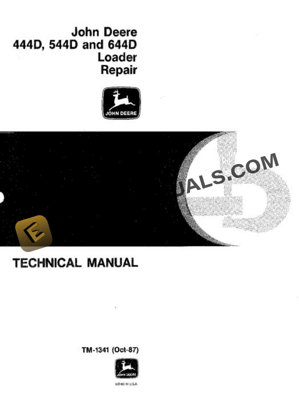 John Deere 444D 544D 644D Loader Repair Manual TM1341RE