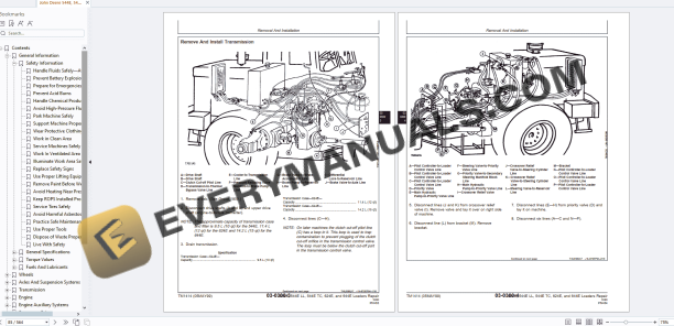 John Deere 544E 544ELL 544ETC 624E 644E Loader ARepair Technical Manual ...