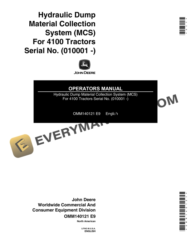 John Deere Hydraulic Dump Material Collection System (MCS) For 4100 ...