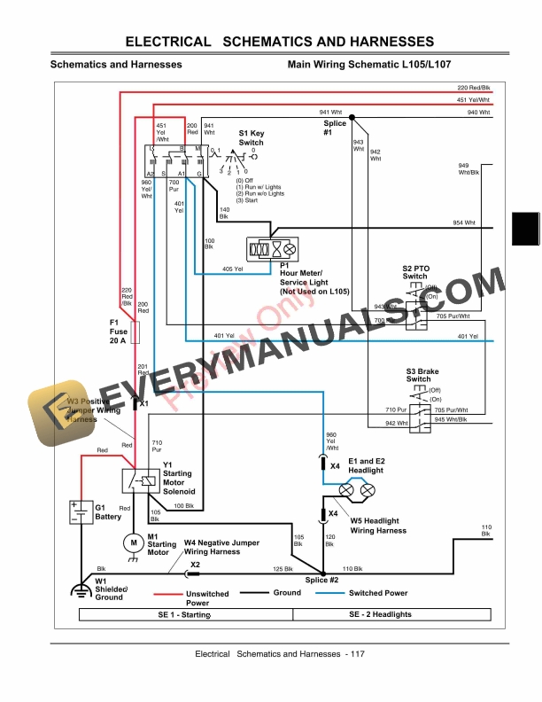John Deere L105, L107, and L120 Lawn Tractors Technical Manual TM2185 ...