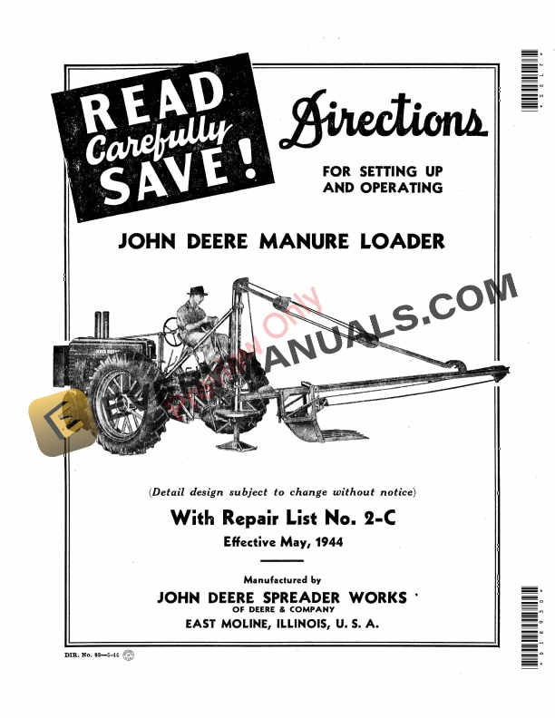 John Deere 563 Loader Parts Catalog PC13085 17OCT23