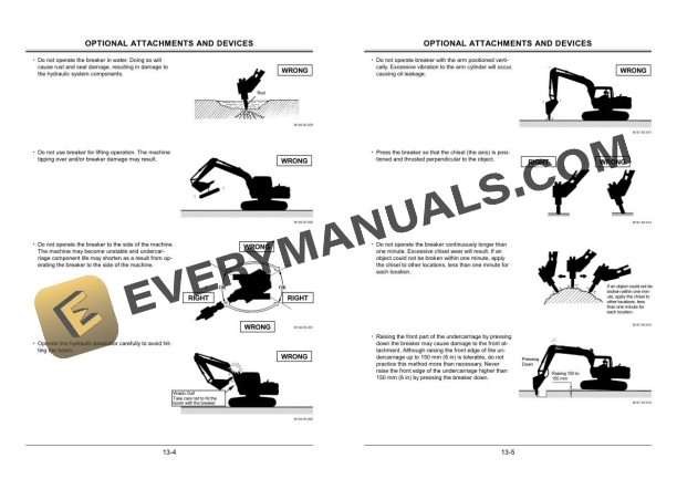 Hitachi Zaxis ZX450 450LC 450H 450LCH Excavator Operator Manual EM16J-1-1