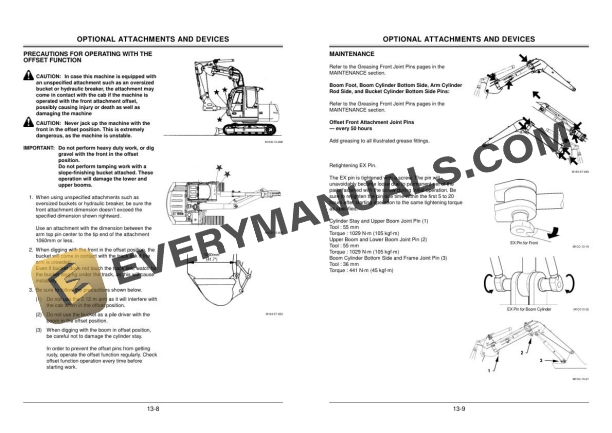 Hitachi Zaxis ZX70 70LC Excavator Operator Manual EM1CD-1-1