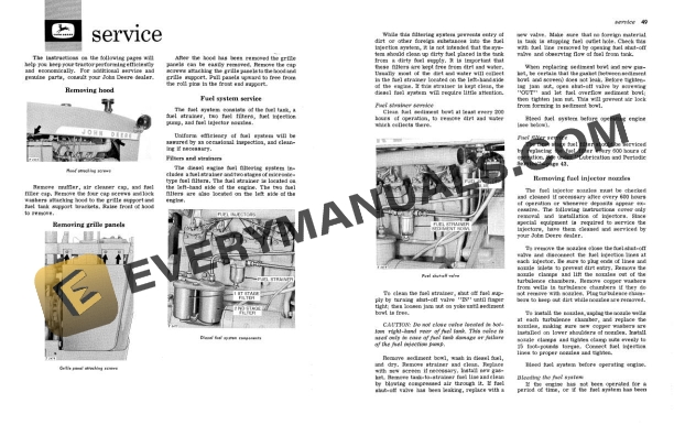 John Deere 1010 Diesel Wheel Tractor Operator Manual OMT15505