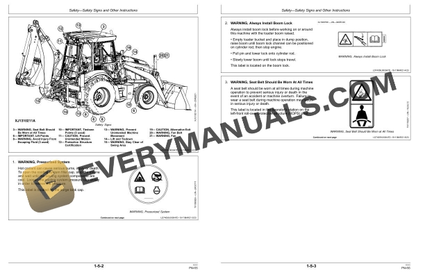 John Deere 315SL Backhoe Loader Operator Manual OMT460881X019