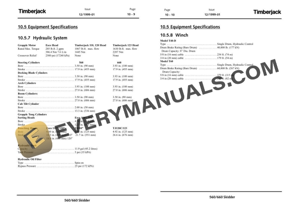 John Deere 560C, 660C Skidder Operator Manual OMF293709