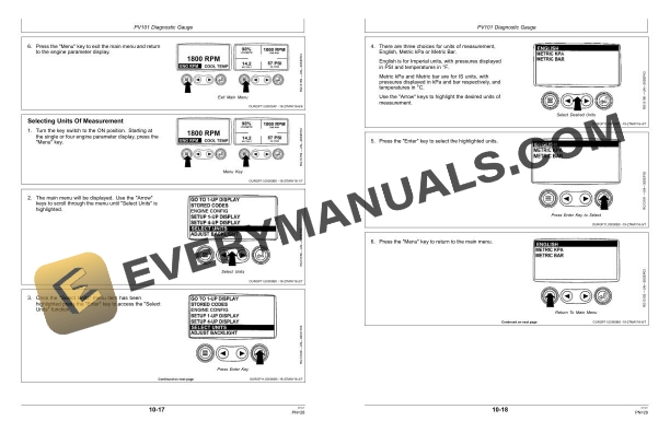 John Deere OEM Diagnostic Gauges Operator Manual OMDZ109098