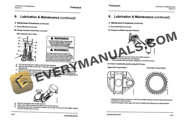 John Deere Timberjack 835 Shovel Loader Operator Manual F304593