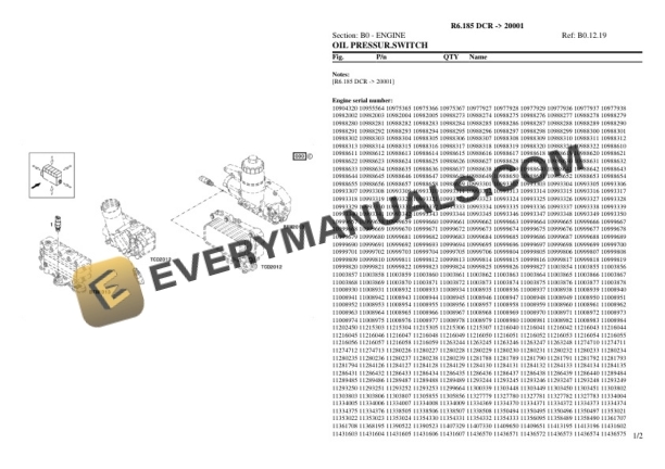 Lamborghini R6.185 DCR (20001) Tractor Parts Catalog PDF