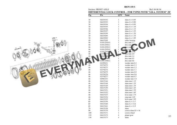 Same IRON 150 S Tractor Parts Catalog PDF