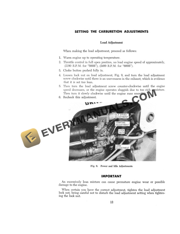 Case 500B, 600B Tractor Operator Manual 9-92171 PDF