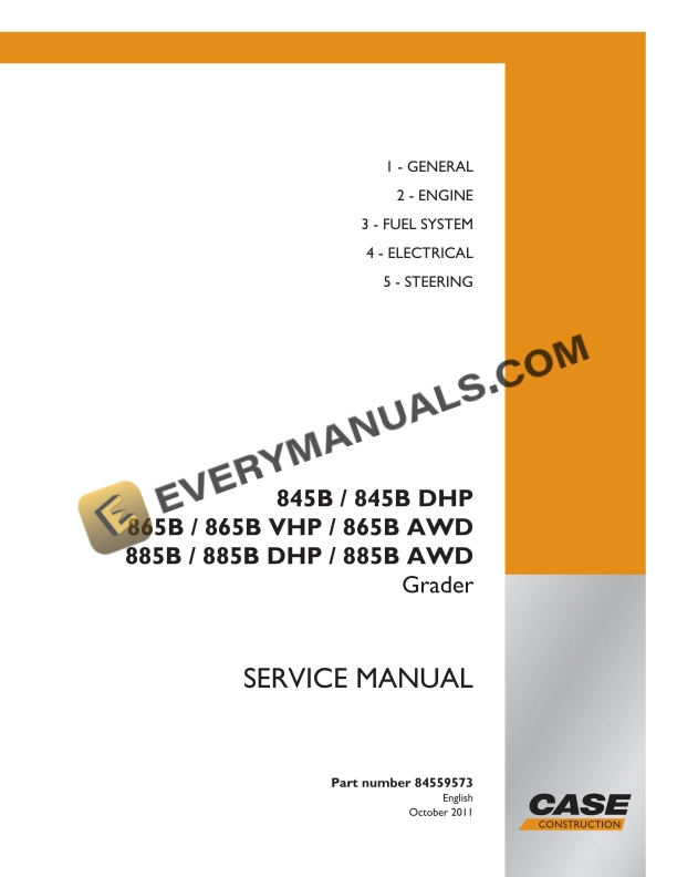 Case 845B, 845B DHP, 865B, 865B VHP, 865B AWD, 885B, 885B DHP, 885B AWD ...